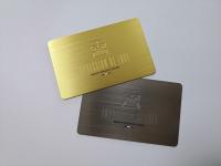 China 0.5mm Thickness Metal Business Cards Deboss Logo Silver Gold Brushed Finish for sale