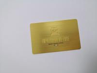 China 0.5mm Thickness Metal Business Cards Deboss Logo Silver Gold Brushed Finish for sale