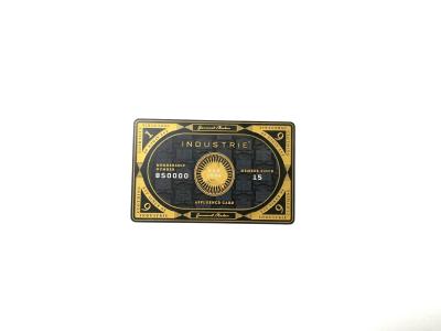 China Brass Gold Metal Membership Card Laser Engrave Matt Black 0.8mm Thickness for sale