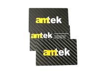 China 0.5mm Matt Black Metal Business Cards Carbon Fibre CR80 Silkscreen Printing for sale
