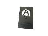 China Matt Black Membership Card Custom Steel VIP Pass Cut Out Logo for sale