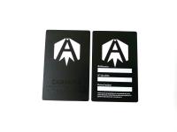 China Matt Black Membership Card Custom Steel VIP Pass Cut Out Logo for sale