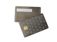 China Metal IC Chip Visiting Card Electroplated Anti Black Silver Etching for sale