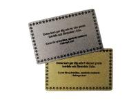 China Frosted Metal Membership Card Emboss Number Plated Gold Silver for sale