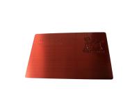 China Steel Red Brushed Credit Card With Hico Magnetic Stripe Signature for sale
