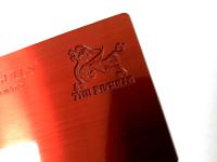 China Steel Red Brushed Credit Card With Hico Magnetic Stripe Signature for sale