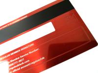 China Steel Red Brushed Credit Card With Hico Magnetic Stripe Signature for sale