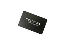 China Matte Black Metal Membership Card Silkscreen Print White Logo for sale
