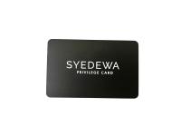 China Matte Black Metal Membership Card Silkscreen Print White Logo for sale