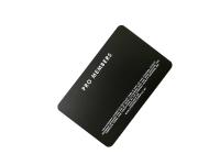 China Matte Black Metal Membership Card Silkscreen Print White Logo for sale