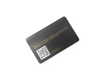 China Laser Engrave Matt Black Metal Business Cards Magnetic Stripe Supermarket Vip QR Code Credit Card for sale