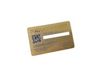 China 0.8mm Membership VIP Card QR Code Signature Panel Metal Gold Frosted for sale