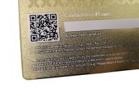 China 0.8mm Membership VIP Card QR Code Signature Panel Metal Gold Frosted for sale