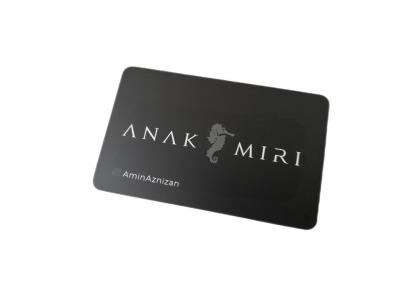 China Loyalty Membership Matte Black Metal Business Cards 1mm Custom Printing Name for sale