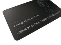 China Loyalty Membership Matte Black Metal Business Cards 1mm Custom Printing Name for sale