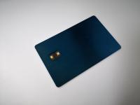 China Contact NFC Metal Prepaid RFID Smart Wallet Card Blue Brushed for sale