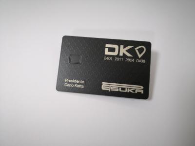 China Laser Engrave Metal RFID Card Matt Black 4442 Chip Magnetic Stripe Debit Card for sale