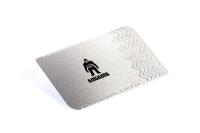 China KingKong Silver Metal Card Cut Thru Plate Etching Logo Original Steel Finish for sale