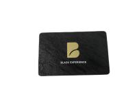 China Etch Logo Plated Matte Black 85x54mm Metal Brass Business Cards for sale