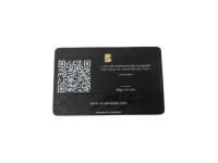 China Etch Logo Plated Matte Black 85x54mm Metal Brass Business Cards for sale