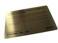 China Brush Gold Stainless Steel Metal Business Card With Etched Logo for sale