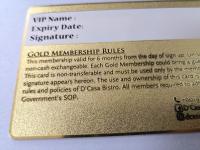 China Metal Black Gold Frosted Vip Member Gift Card Signature Customise for sale
