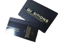 China Matt Black Brass Carbon Fiber Cut Out Logo Laser Engrave Metal Member Card for sale