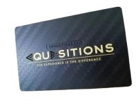 China Matt Black Brass Carbon Fiber Cut Out Logo Laser Engrave Metal Member Card for sale