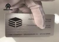 China Brushed  Silver Laser Etched Business Cards  Anodized Aviation   85 x 54mm for sale