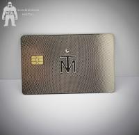 China 0.8mm Thick Silver Metallic Business Cards  Etching  Craft Silkscreen Printing for sale