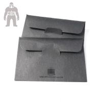 China Rigid Christmas  Envelope Card Holder  90x60mm Black Color Printed 120gsm Paper for sale