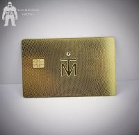 China Laser Cut Gold Silver Metal Membership Card with Ic Contact Chip Diamond Inlay for sale