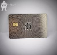 China Laser Cut Gold Silver Metal Membership Card with Ic Contact Chip Diamond Inlay for sale