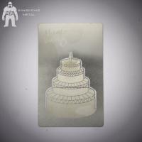 China Custom High Quality Pattern Metal Wedding Invitation Card Barcode Card for sale