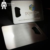 China Custom Logo  Wallet Bottle Opener Business Card Black Silver Color Etched for sale