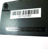 China Deboss Text  Blank Metal Business Cards , Black Metallic Business Cards With Bar Code for sale