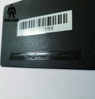 China Deboss Text  Blank Metal Business Cards , Black Metallic Business Cards With Bar Code for sale