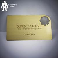 China Blank Customized Shiny Gold Metal Business Card Hollow Out Etch Logo for sale