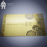 China Blank Customized Shiny Gold Metal Business Card Hollow Out Etch Logo for sale