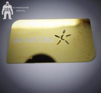 China Metal Gold Brushed Printing Mirror Business Card With Laser Engraving Logo for sale