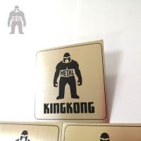 China Brush Effect Print Black  Metal Name Plates For Handbags KingKong Customised for sale