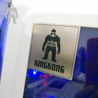 China Brush Effect Print Black  Metal Name Plates For Handbags KingKong Customised for sale