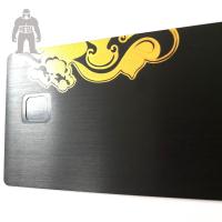 China Blank Real Estate Gold Black Aluminium Business Cards High Technique  Laser Engraved for sale