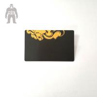 China Blank Real Estate Gold Black Aluminium Business Cards High Technique  Laser Engraved for sale
