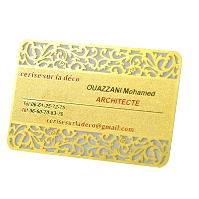 China Vip 	Rose Gold  Metal Business Cards Custom Engraved Golden Plated Advertisementing for sale
