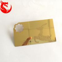 China Laser Cut Anodized Gold Business Cards With Mirror On Back 0.3mm 0.5mm Thickness for sale