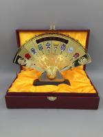 China Ladies Hand Dancing  Metal Folding Fan Gold  Color Wedding Ornamental for sale
