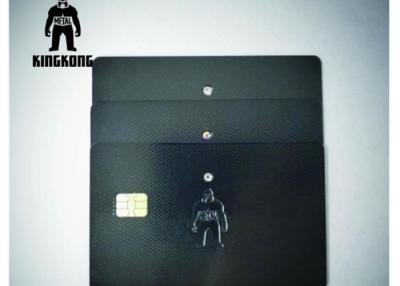 China Steel Diamond Inlay Metal RFID Card With Contact Chip Customized Logo for sale