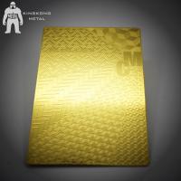 China Waterproof  Gold Metal Business Cards  ,  Bronze Plating Metallic Gold Card Different Shading for sale
