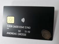 China Luxury IC Chip 4442 Metal Business Credit Cards Brush Finished Size 85*54*0.6mm for sale